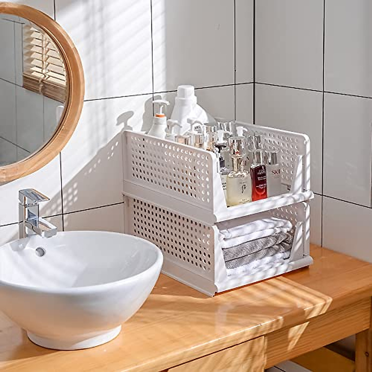 Closet organizers and storage Clothes Storage Bins, closet organizer stackable storage drawers for Office Bedroom Laundry Toys Organization (2 Pack)