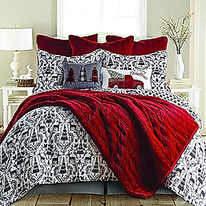 Levtex Home - Faux Fur King Quilt - Red - Quilt (106 x 92 in.) - Polyester Faux Fur