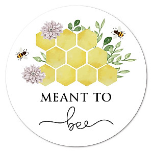 Bee Meant to Bee Stickers, 1 Inch Mint to Be Wedding Party Favor Sticker Labels, 120-Pack