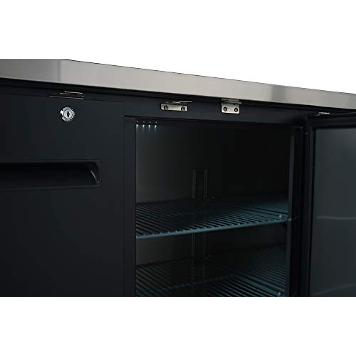 PEAKCOLD 3 Door Commercial Back Bar Cooler - Beer Fridge - Under Counter Refrigerator; 72" W