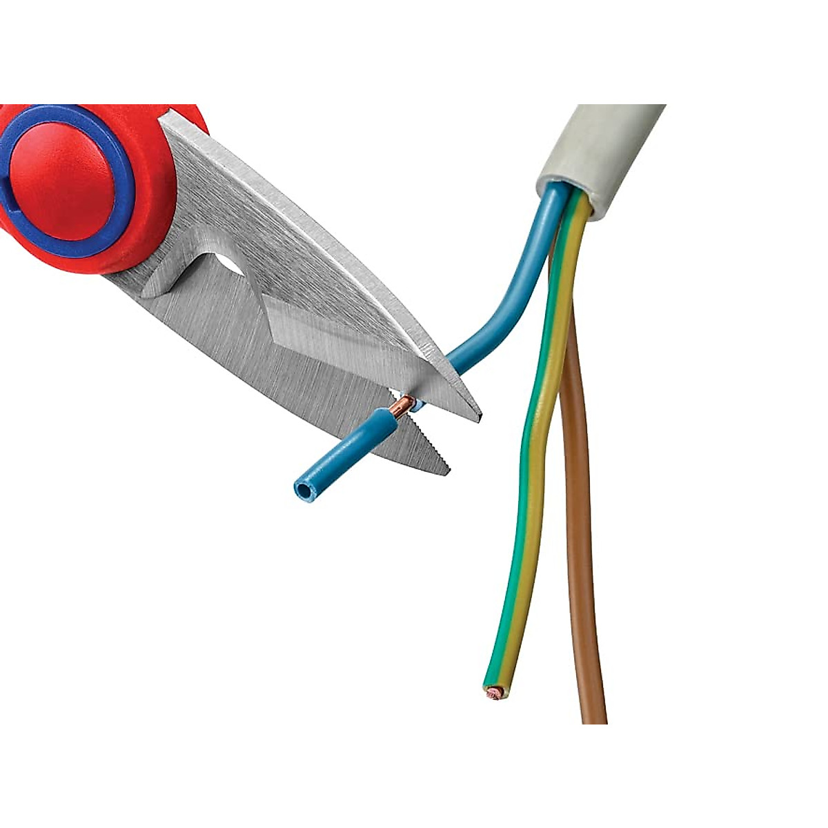 Knipex 95 05 10 SB Electricians' Shears with Multi-Component Grips, fibreglass-Reinforced 160 mm (Blister Packed)