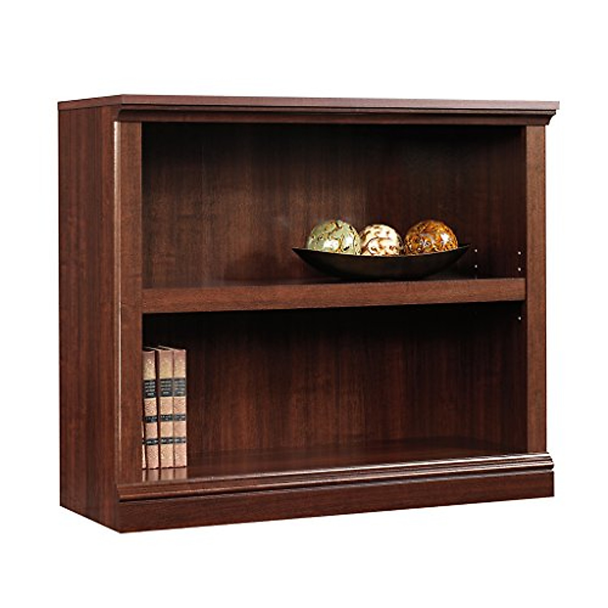 Sauder 2-Shelf Bookcase, Select Cherry Finish & Heritage Hill Library with Doors, Classic Cherry Finish