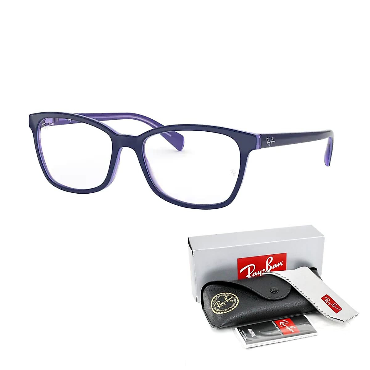 Ray-Ban RX5362 5776 54MM Top Blue/Light Blue/Vioet Cateye Eyeglasses for Women + BUNDLE With Designer iWear Eyewear Kit