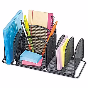 Safco 3251Bl Deluxe Organizer Six Compartments Steel 12 1/2 X 5 1/4 X 5 1/4