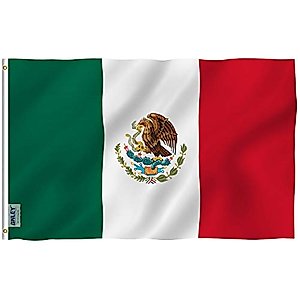 ANLEY Fly Breeze 3x5 Foot Mexico Flag - Vivid Color and Fade proof - Canvas Header and Double Stitched - Mexican MX National Flags Polyester with Brass Grommets 3 X 5 Ft