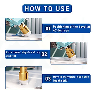 Diamond Hole Saw Kit 15PCS Tile Hole Saw 5/8-11 Thread - Diamond Drill Bits for Porcelain Tile - Diamond Hole Saw - Diamond Drill Bits - Diamond Bit - 6/8/10/12/16/20/25/30/35/45/55/68/100mm+adapters