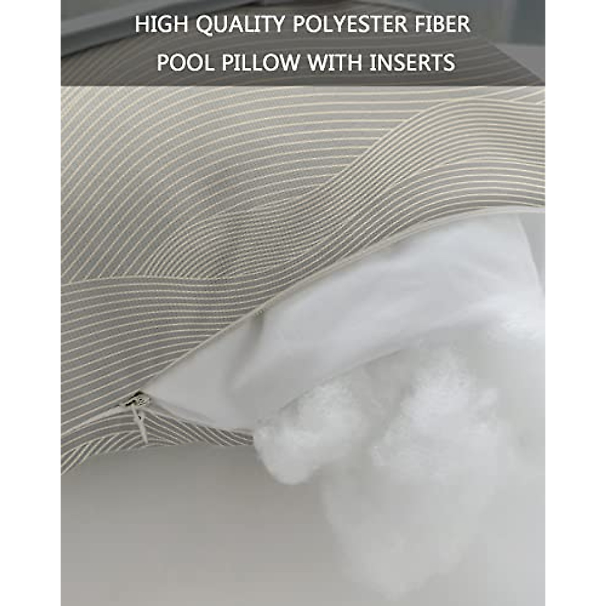 Recliner Head Pillow Ledge Loungers Chair Pillows with Insert Abstract Gradient Line Art Lumbar Pillow with Adjustable Strap Outdoor Waterproof Patio Pillows for Couch Beach Pool Office Chair, 2 PCS