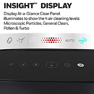 Honeywell HPA5300 InSight HEPA Air Purifier with Air Quality Indicator and Auto Mode, Allergen Reducer for Extra-Large Rooms (500 sq ft), Black - Wildfire/Smoke, Pollen, Pet Dander & Dust Air Purifier