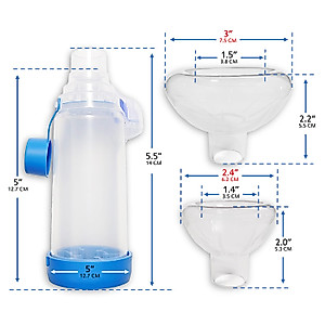 QMARK Inhaler Spacer with 2 Masks for Pets Cat and Small Dog Inhaler Spacer for MDI,with Round Shape Silicone Mask, Feline Aerosol Chamber with Breathing Indicator
