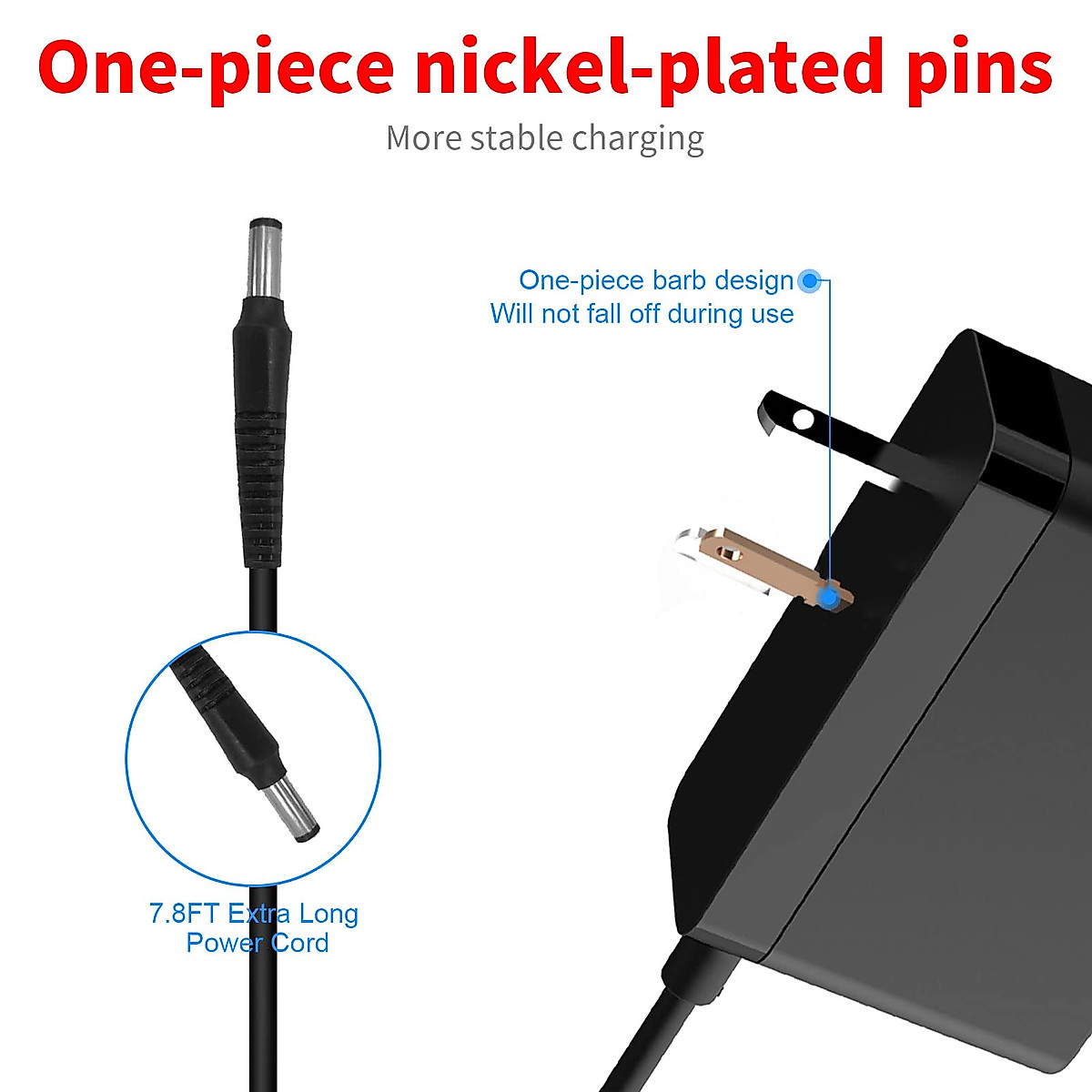 MEROM Charger for Andis Slimline Pro Lithium ion T-Blade Trimmer 32400 32475 32490 Power Cord Adapter Replacement 5V Shaver Power Adapter