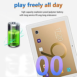 10.1-Inch Tablet Computer Upgraded 2+16g 10-Core Android Ultra-Thin HD Screen Learning Game Video Office Tablet Supports Sim Communication Function 3800mah Batter (Gold)