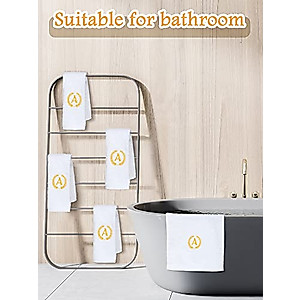 Set of 50 Monogrammed Towels Bathroom Letter a Gold Embroidered Hand Towel Decorative Monogrammed Towels Cotton Monogram Guest Napkins for Kitchen Gifts Wedding Birthday Party, 18.11 x 9.84 Inch