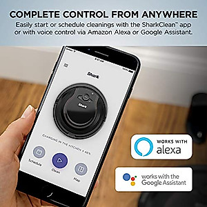 Shark ION Robot Vacuum AV751 Wi-Fi Connected, 120min Runtime, Works with Alexa, Black