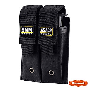 Raiseek Molle Double Pistol Mag Pouch Single and Double Stack Magazine Holster
