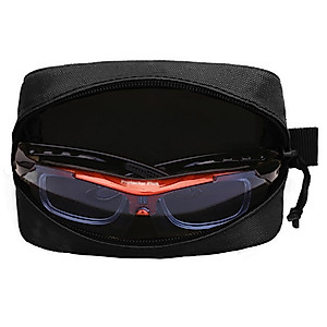 JOCTUBO Tactical Glasses Case Molle Glasses Pouch. Portable Eyeglasses Cases Eyewear Box. Eyeglass Case with Clip (Black)