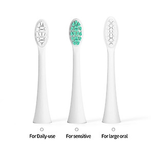Electric Toothbrush Replacement Toothbrush Heads, SmartSonic+ Toothbrush Heads Compatible with SmartSonic+ Electric Toothbrush, 3 Pack Replacement Brush Heads (White)