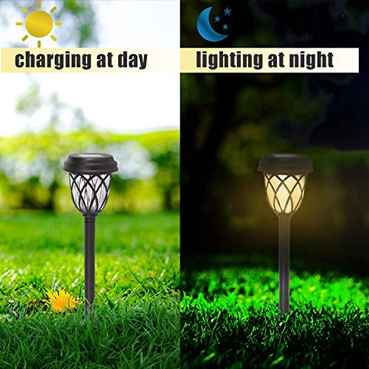 SuLethe Solar Pathway Lights Outdoor, 6 Pack Solar Powered Led Garden Lights, Waterproof Landscape Lighting for Patio, Lawn, Driveway, Walkway (Cold White)