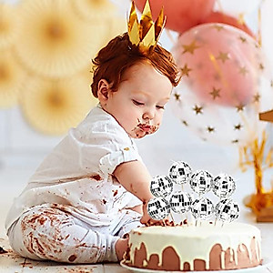 40 Pieces Disco Ball Cupcake Toppers Silver Disco Ball Cake Toppers Disco Ball Centerpiece Decor 70s Disco Theme Cake Decoration for Birthday Disco Theme 70s Party (1.18'')