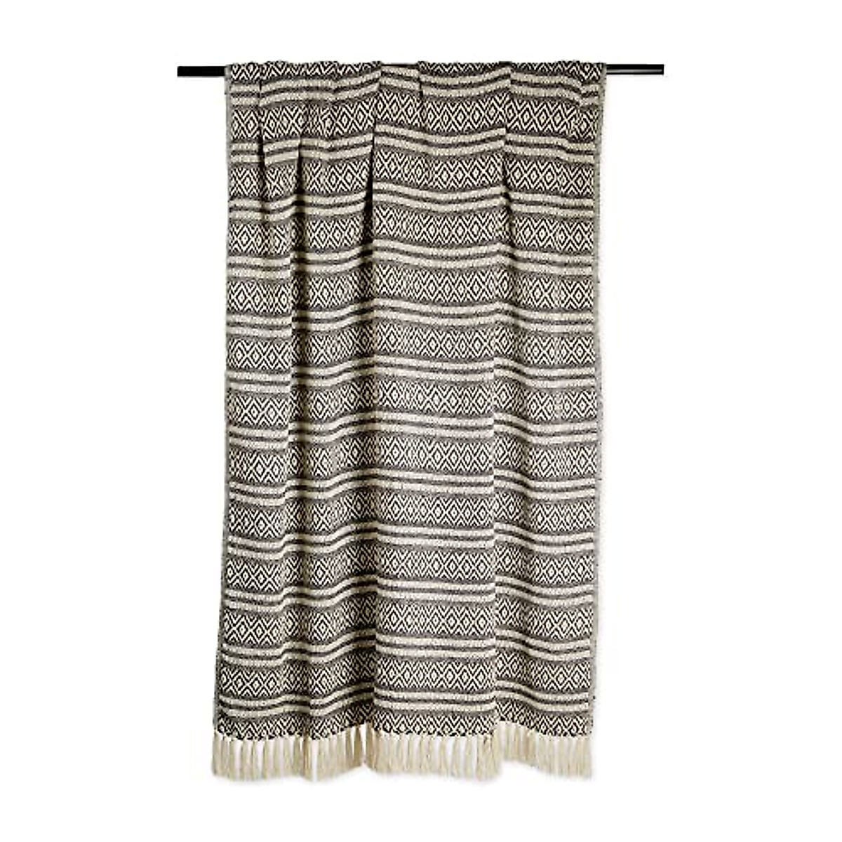 DII Rustic Farmhouse Cotton Adobe Stripe Blanket Throw with Fringe for Chair, Couch, Picnic, Camping, Beach, & Everyday Use, 50 x 60