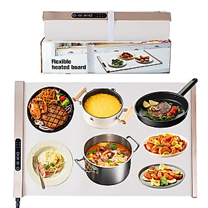 Electric Warming Tray 2024 New，Portable Silicone Food Warmer Heater Mat，Travel Roll Up Fast Heating Pad，Foldable Keep Plates Fast Warm for Buffets Party,Large Surface Area