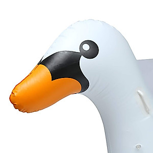 Toxz Swan Inflatable Ride-On Swimming Ring,Suitable for Children and Adults,Built-in Handles,59" X 59" X 39.3"(Ship from US!)
