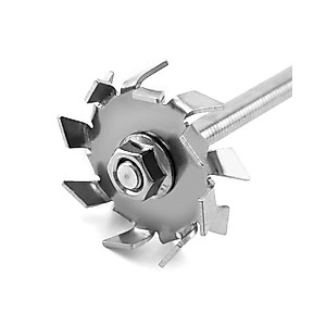 QWORK Dispersing Disc Dispersing Machine Blade Paddle Impeller, Stainless Steel Dispersion Impeller for Blender Overhead Stirrer Electric LAB Mixer, 8 x 300mm Rod, 50mm Disc