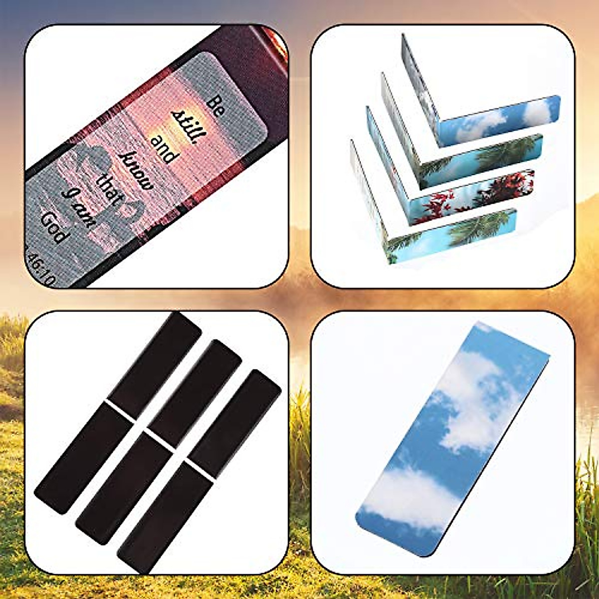 32 Pieces Magnetic Bookmarks Inspirational Magnetic Page Markers Nature Scenery Magnet Page Clips Bookmarks for Students Teachers School Home Office Supplies