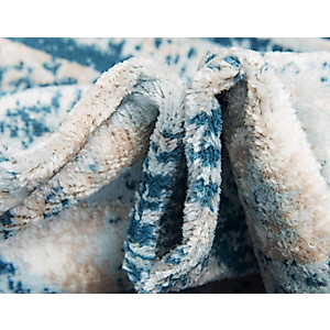 Unique Loom Sofia Collection Area Rug - Salle Garnier (9' x 12' 2" Rectangle, Blue/ Ivory)