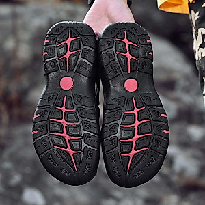 HYDLONGR Men's Women's Comfortable Outdoor Non-Slip Open-Toed Sports Sandals Wading Beach shoes Athletic Lightweight Hiking Sandals black5-8.5 Women/ 7.5 Men