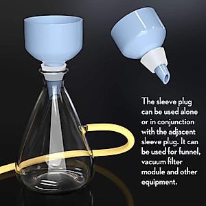 Ks-Tek Rubber Silicone 9 Count Buchner Funnel Flask Adapter Set,Filter Adapter Cones Set,Tapered Collar 9 Sizes,9pcs (Translucent,Silicone)