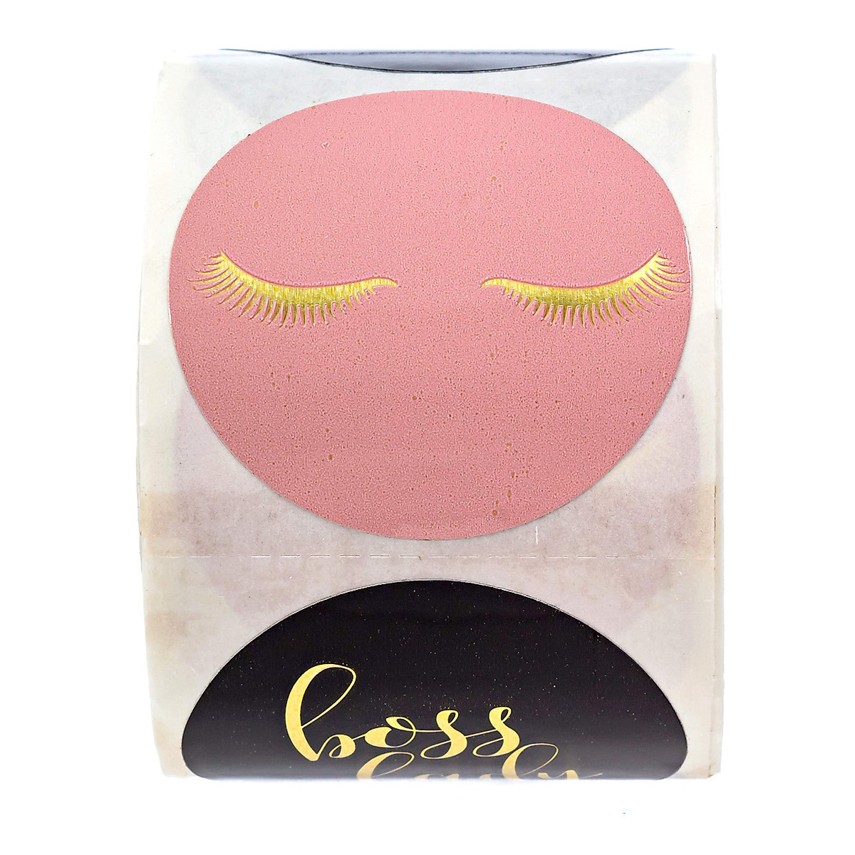 Boss Lady Eyelash Stickers / 250 Small Business Stickers/Beauty Business 1.5" Labels/Make Up Business Gold Foil Envelope Seals/Made in The USA