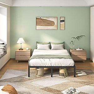 FEMOND Queen Bed Frame, 14 Inch Metal Bed Frame Platform with Storage, Noise Free, Heavy Duty Steel, No Box Spring Needed, Anti-Slip, Easy Assembly (Max Load: 2500lb)