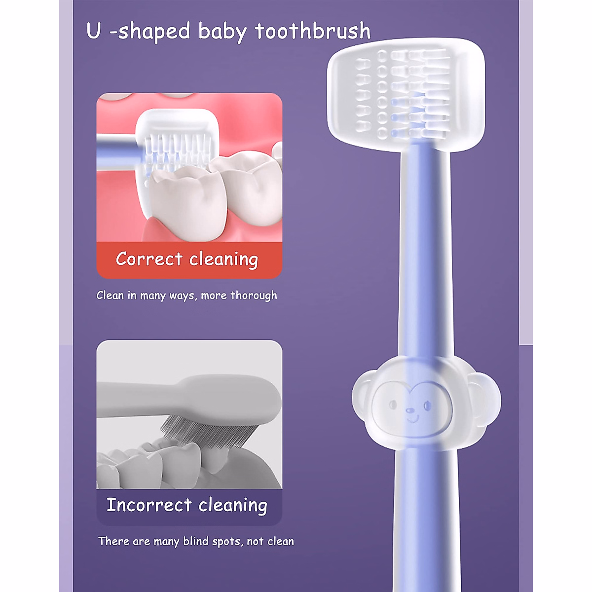 OUROBOT Baby Toothbrush, Baby Tongue Cleaner, Toddler Multifunction Silicone Toothbrush Set