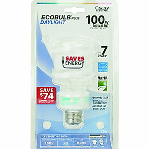 Feit Electric BPESL23TM/D 100-Watt Equivalent Twists CFL, A15/Clear, 40 Watt Equivalent