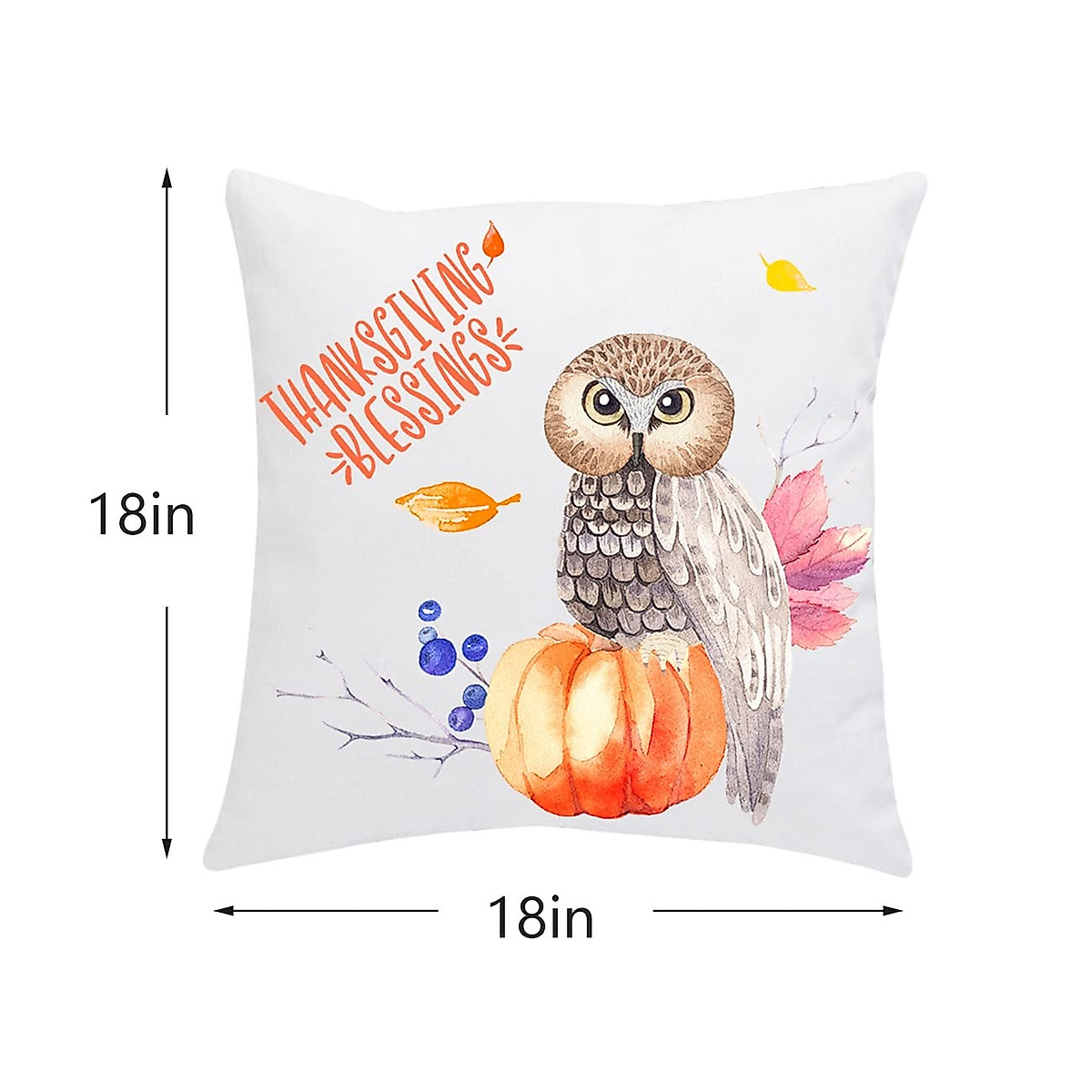 Fall Decor Thanksgiving Pillow Covers 18x18 Set of 4 Autumn Harvest Pumpkin for Sofa Couch,Gifts Fall Decorations for Home Harvest Christmas Thanksgiving Halloween Indoor Outdoor Garden