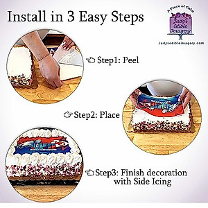 Design Own Cake Topper - 8.25” Edible Print Company Logo Personalized Images Pictures Theme Party Disney Princess Spiderman Valentine Dinosaurs Cake Sheets - 1 Per Icing Sheet