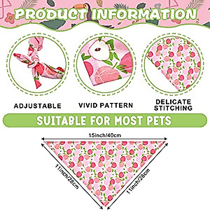 3 Pieces Dog Baseball Cap Bandanas Set, Included 1 Adjustable Dog Sun Protection Hat with Ear Holes and 2 Pink Doggie Summer Cat Bandana Puppy Summer Costume Supplies for Small Dogs Puppies Pet, Small