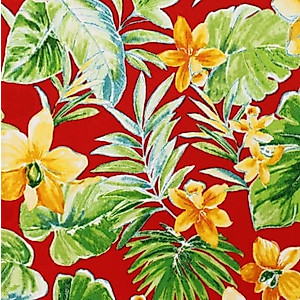 RSH Décor Indoor Outdoor Single Tufted Wicker Loveseat Cushion, (Large, Beachcrest Poppy Red Floral)