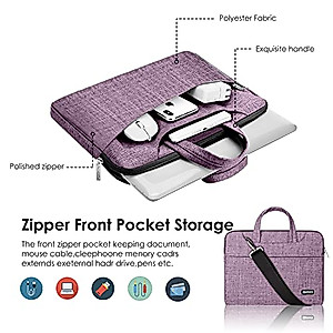 Qishare 13.3 14 inch Laptop Case Laptop Shoulder Bag, Multi-functional Notebook Sleeve Carrying Case With Strap for Samsung Acer Asus Lenovo Yoga Macbook pro 13 Ultrabook Chromebook(Purple Lines)