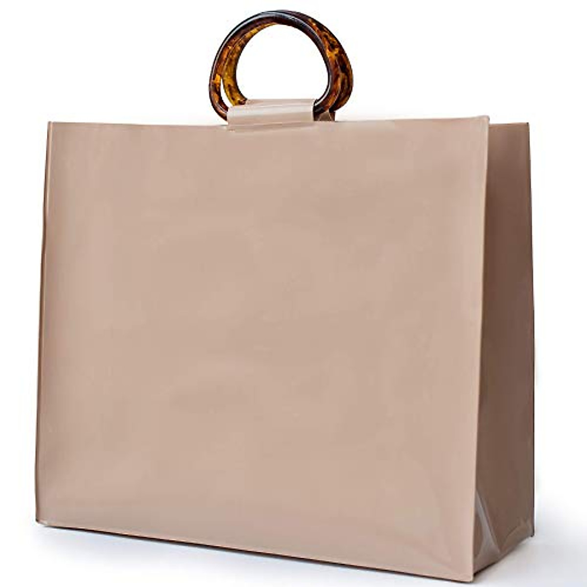 Designer Plastic purses and handbags - Vynyl Clear Transparent Bag - PVC Bags clear Purse - Waterproof Designer Clear Handbags - Bolsa Trasparente de Mujer (High Glass Powder)