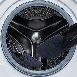 DREAM PAIRS Men's Water-Resistant Winter Warm Slippers, Slip-on Indoor Outdoor Machine Washable House Shoes, Dsl217m, Dark/Blue, Size 7