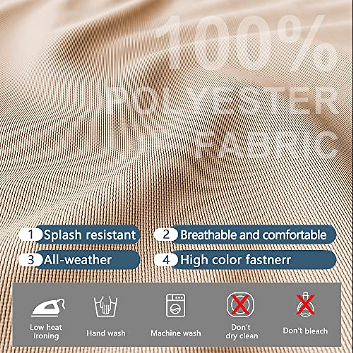 Kimunuk Outdoor Patio Cushion Cover Replacement, Outdoor Cushion Slipcovers for Outdoor Furniture Patio Sofa Couch Outside Zipper Design w/6 Seat Cushion Covers and 8 Backrest Pillow Covers