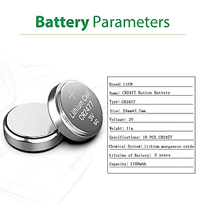 LiCB CR2477 3V Lithium Battery (Pack of 10)