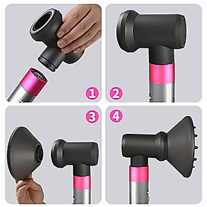 Diffuser and Adaptor Compatible with Dyson Airwrap Attachments, Converting Your Air Wrap Curling Styler to A Hair Dryer