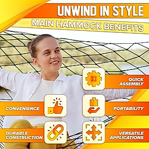 Mesh Rope Hammocks for Outside - Sleeping Hammock Nylon Camping Hammock Large Weight Limit Swing Mesh Hammock Large Hammocks for Outside Nylon Hammocks 8ft Hammock 8 Foot Hammock Sleeping Hammock Tree