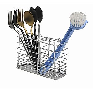 kaileyouxiangongsi Utensil Drying Rack/Chopsticks/Spoon/Fork/Knife Drainer Basket Flatware Storage Drainer,2 Divided Compartments, Sturdy 304 Stainless Steel, Rust Proof