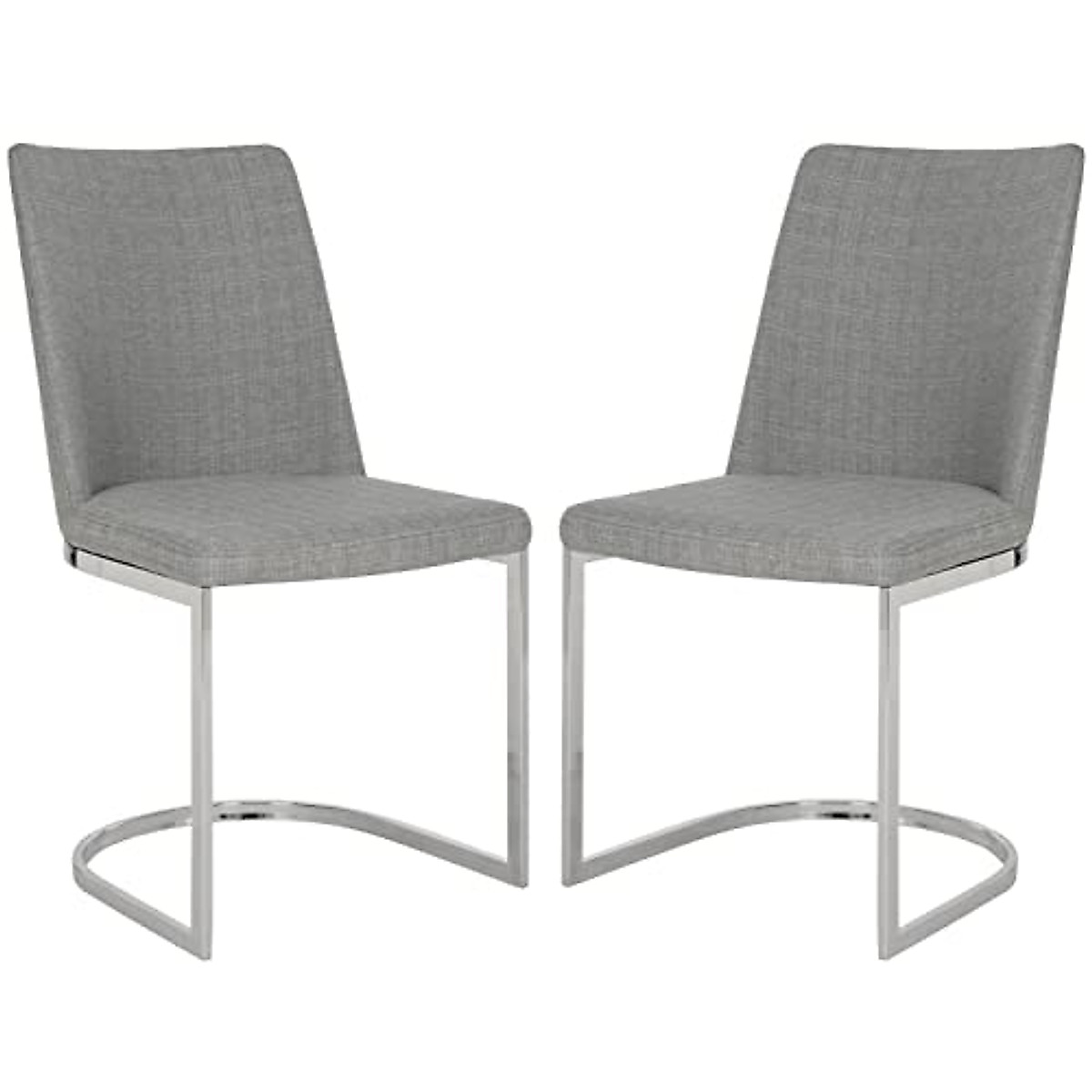 Safavieh Home Collection Parkston Linen Grey Glam Side Chair (Set of 2)