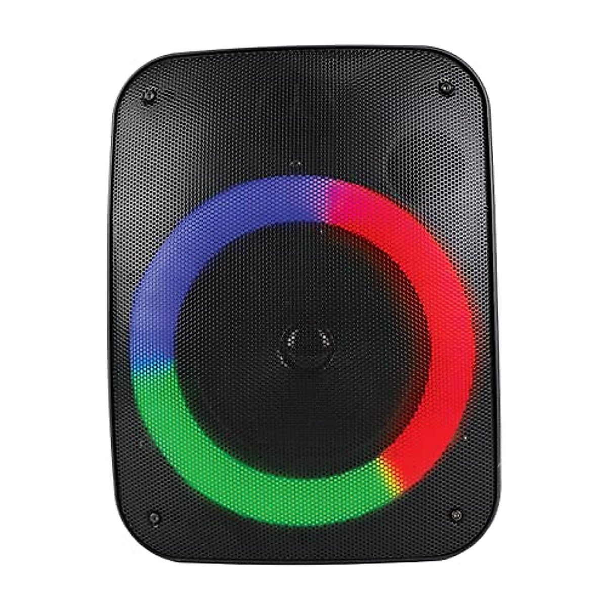 Naxa NDS-4003 Portable Bluetooth Speaker with Circular Disco Lights, Up to 2 Hours Play Time, FM Tuner, USB Port, MicroSD Card Slot, and 3.5mm Input, Black
