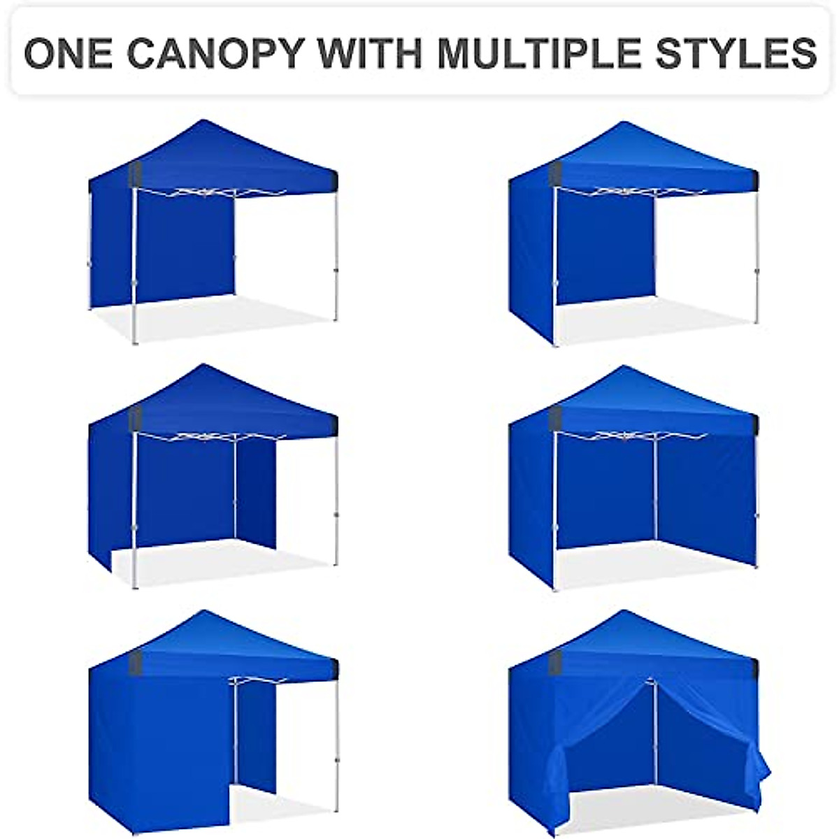 OUTDOOR WIND Pop Up Canopy Tent Commercial 10'x10' Enclosed Instant Canopy Tent Market stall with Removable Sides Walls(Blue)