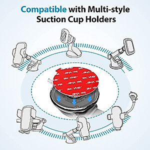 volport Very Strong Sticky Adhesive, 2.76in/70mm Dashboard Pad Mounting Disk Adhesive Replacement Kit, Double Sided Stickers for Suction Cup Dashboard Phone Holder & Windshield Car Mount 2 Pack